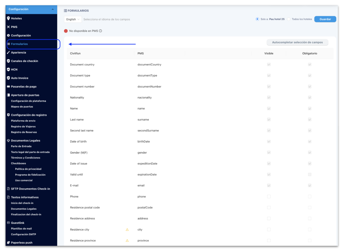 🛠️ Configuración de Formularios para el Check-in online – Centro de ...