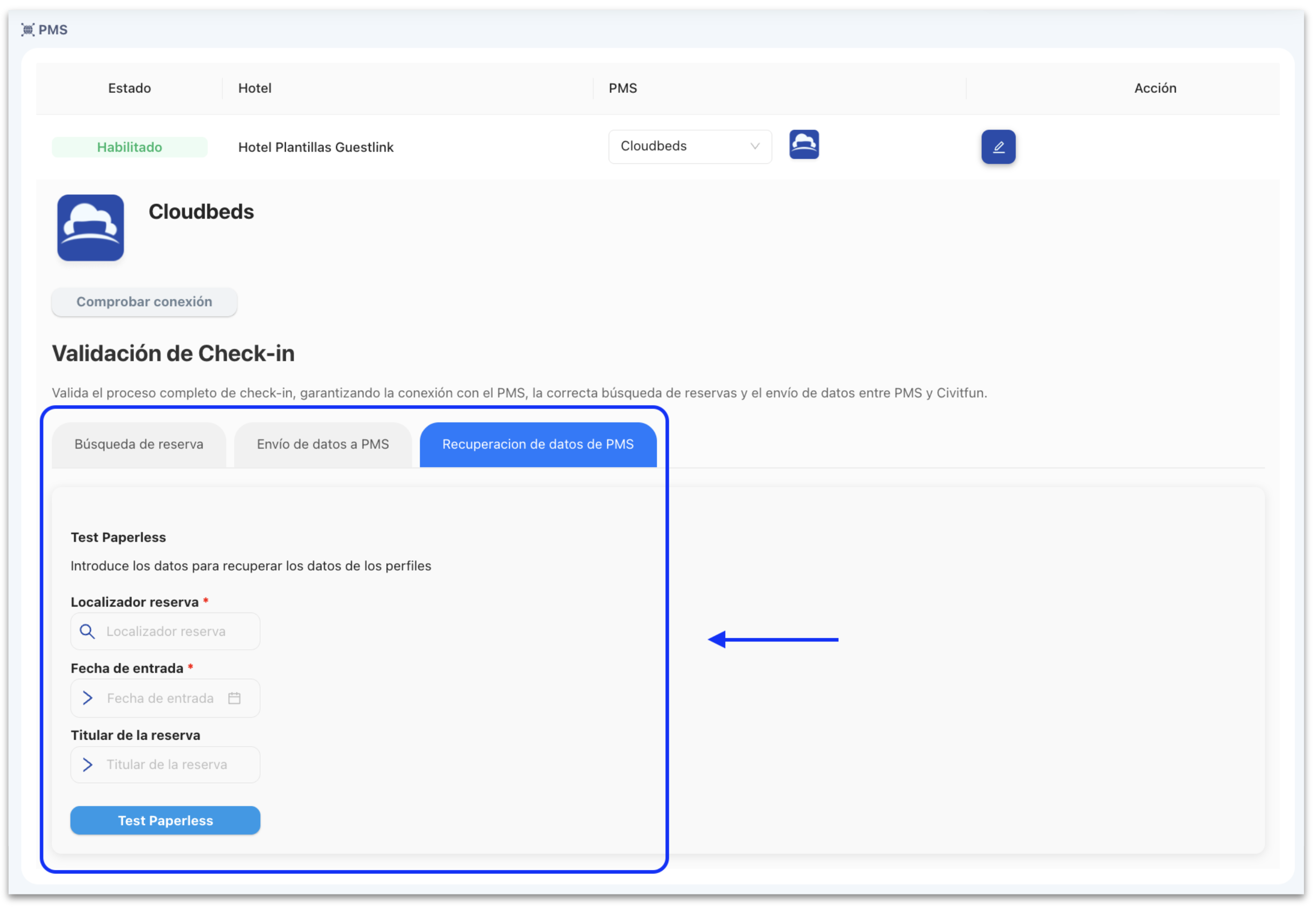 📥 PMS | How to validate your Online Check-in through PMS data retrieval – Civitfun
